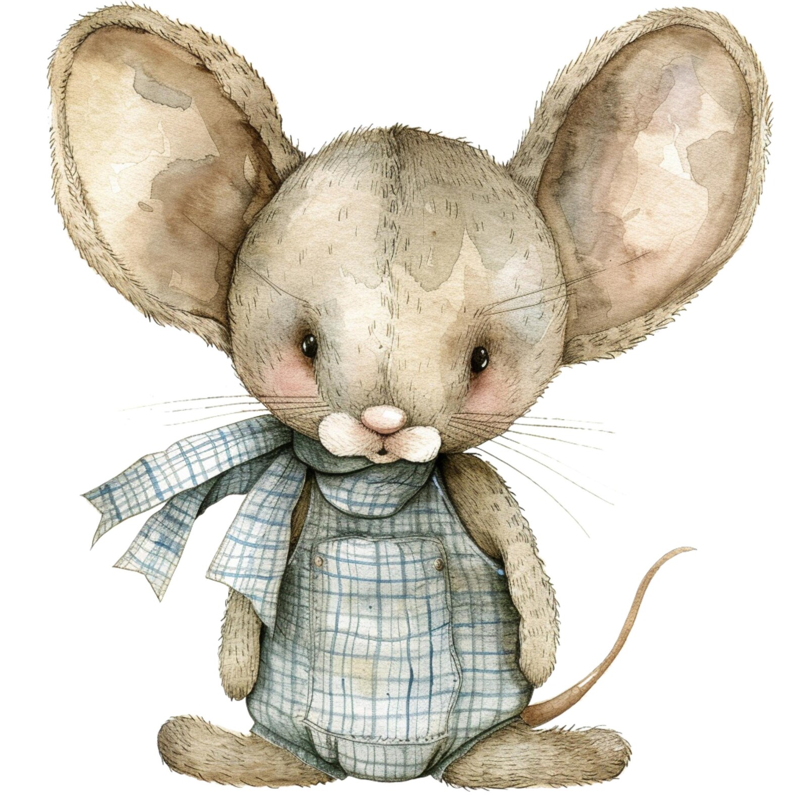 15 Watercolor Vintage Baby Mouse Clipart | Printable PNG | Digital ...