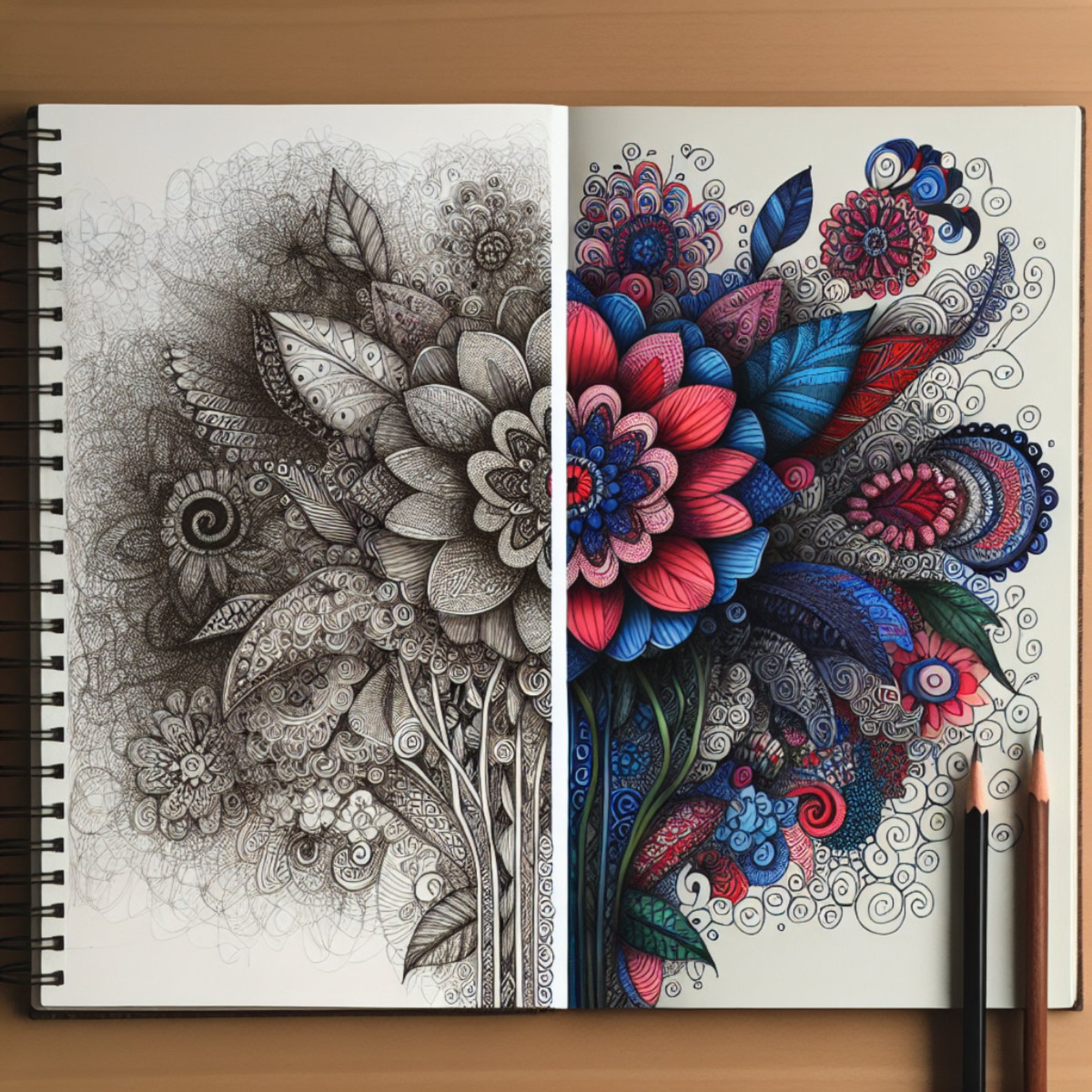 Botanical Zentangler Doodle Coloring Pages Extreme Detailed Coloring ...
