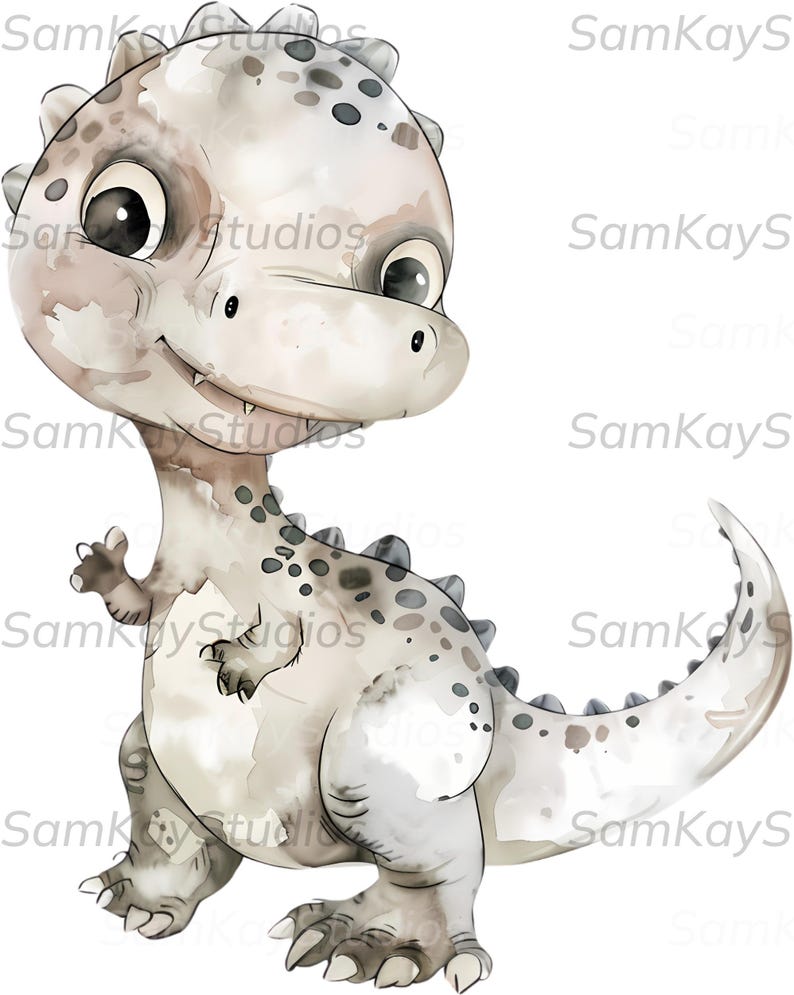 Cute Baby Dinosaur Clipart Bundle | Watercolor Printable Art | Kids ...