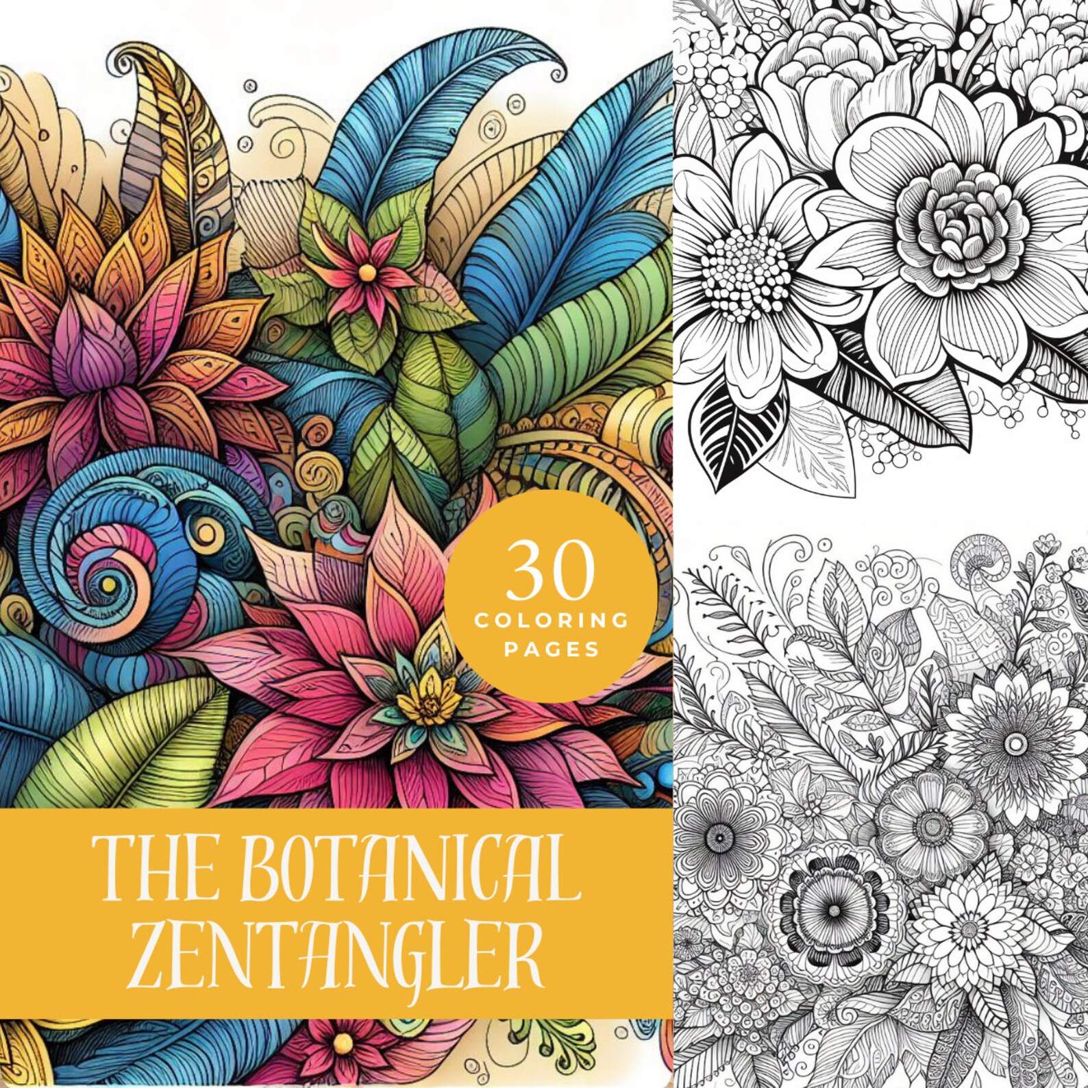 Botanical Zentangler Doodle Coloring Pages Extreme Detailed Coloring ...