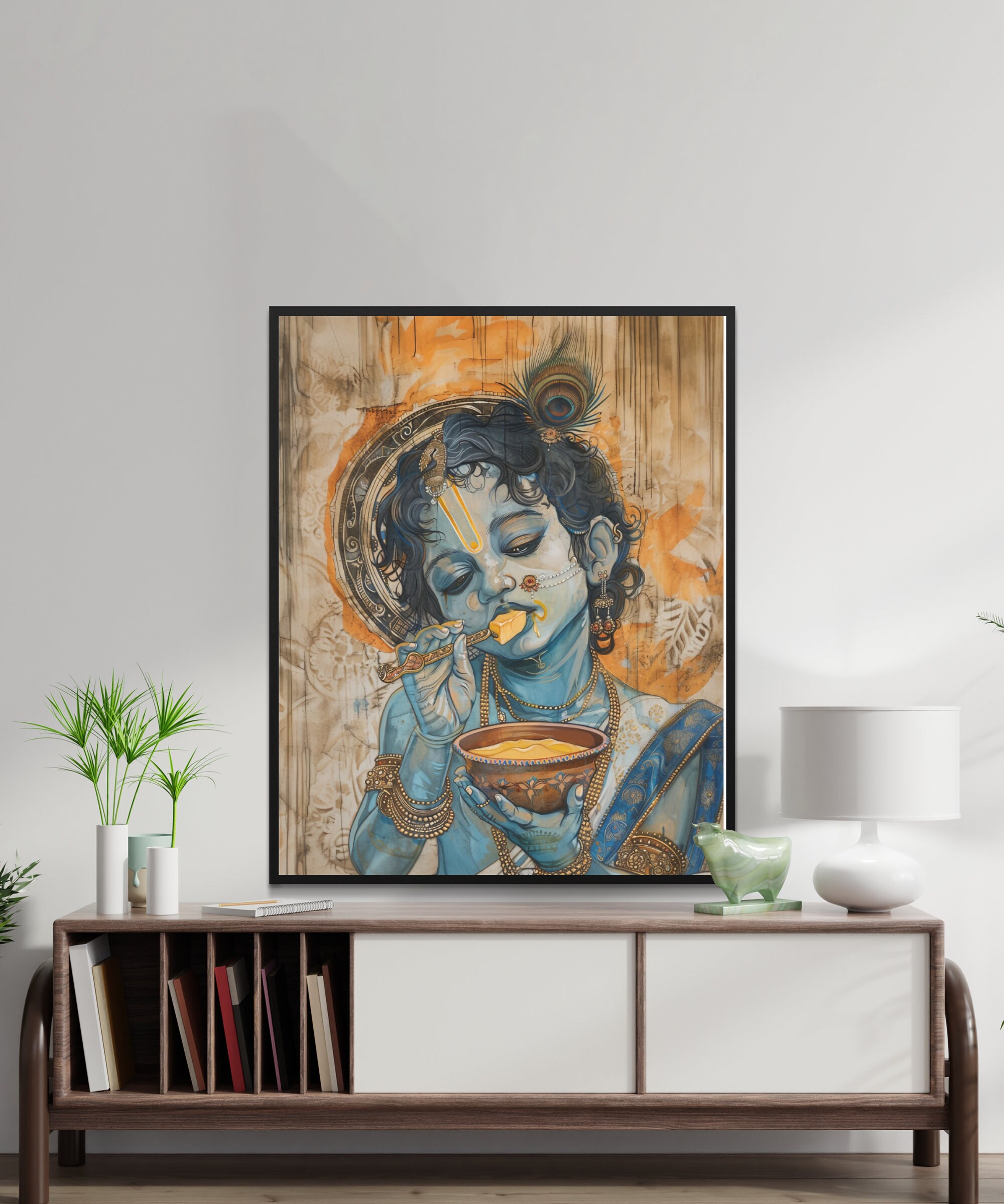 Krishna Wall Art | Hindu God Art | Digital Download | Indian Art ...