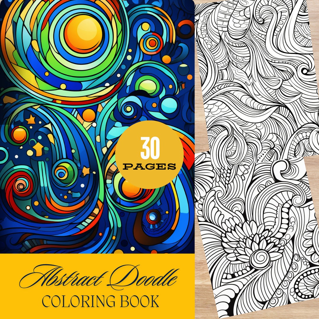Abstract Doodle Coloring | Adult Coloring Book | Doodle Coloring ...