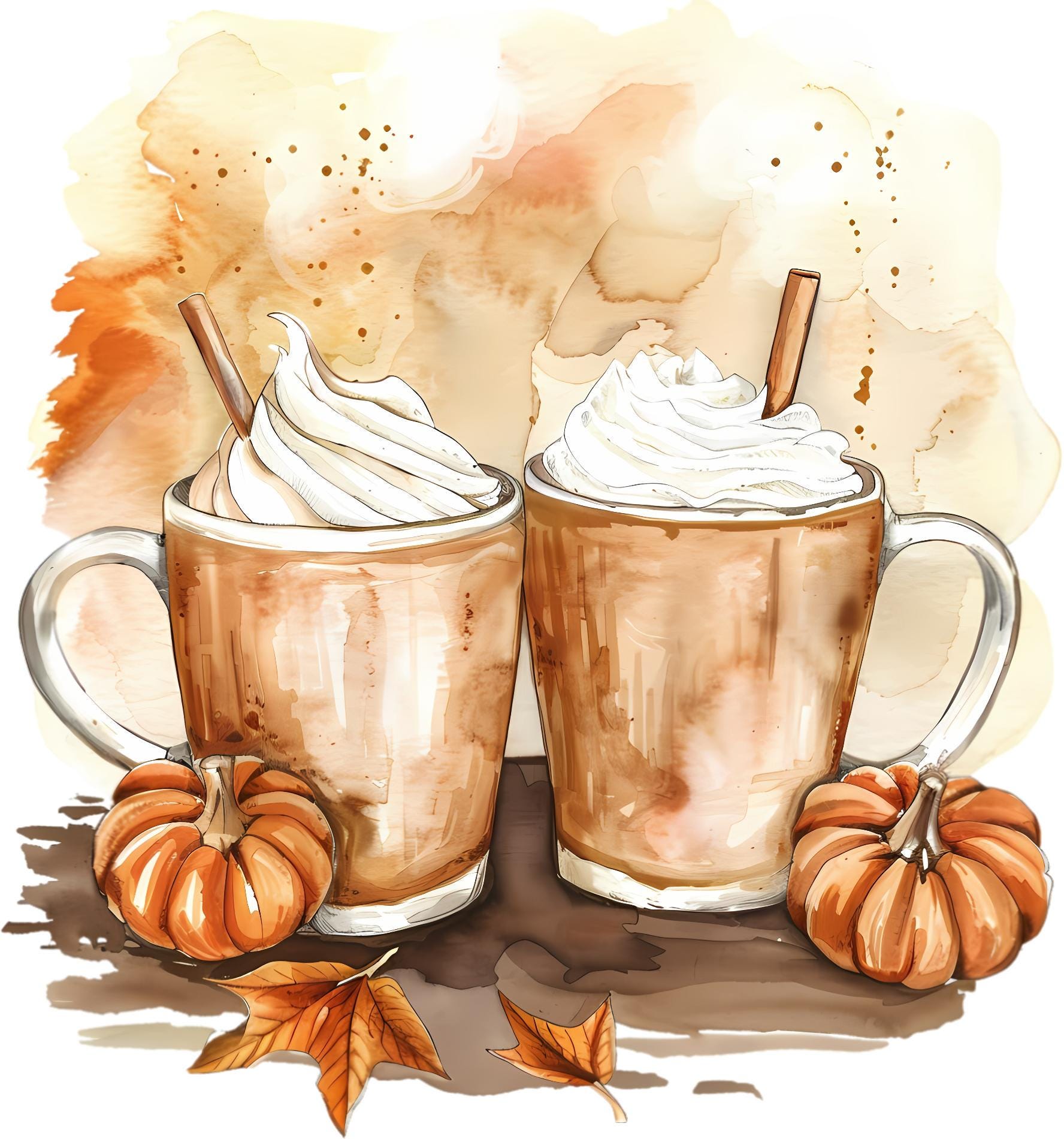 Cozy Autumn Watercolor Clipart Bundle | Coffee, Sweater, Pumpkin Art ...
