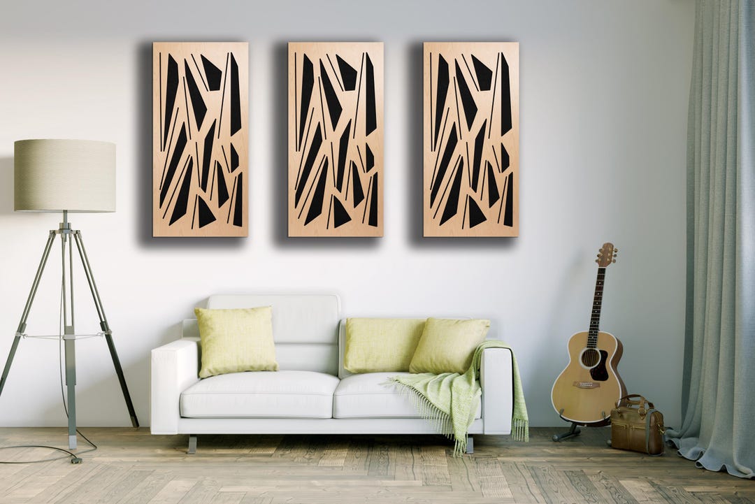 Acoustic Diffuser Wood Panel - Singel - 23”x45.5”x3.5"– Sound Absorbing ...