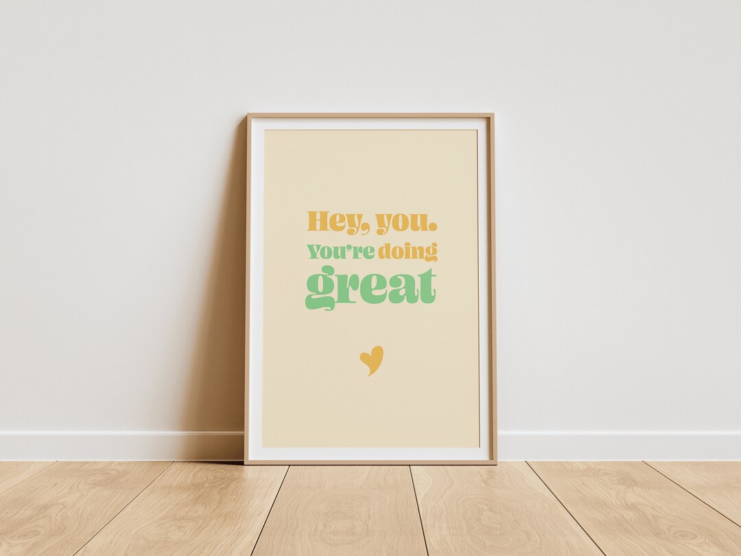 You're Doing a Great Job Motivational Poster, Printable Minimalist Wall ...
