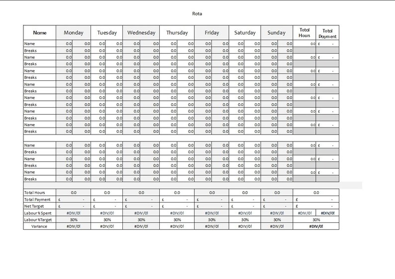 Forecasting Rota - Etsy