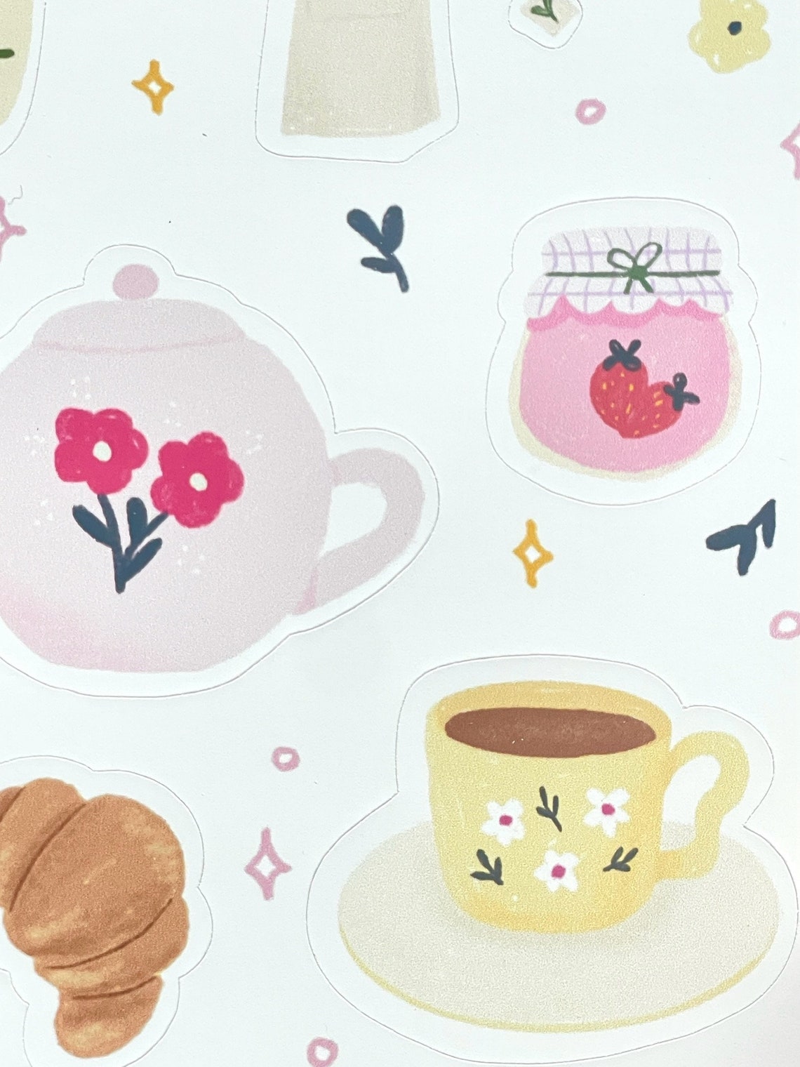 Tea Party Sticker Sheet || Cute Sticker Sheet || Teacup Stickers ...