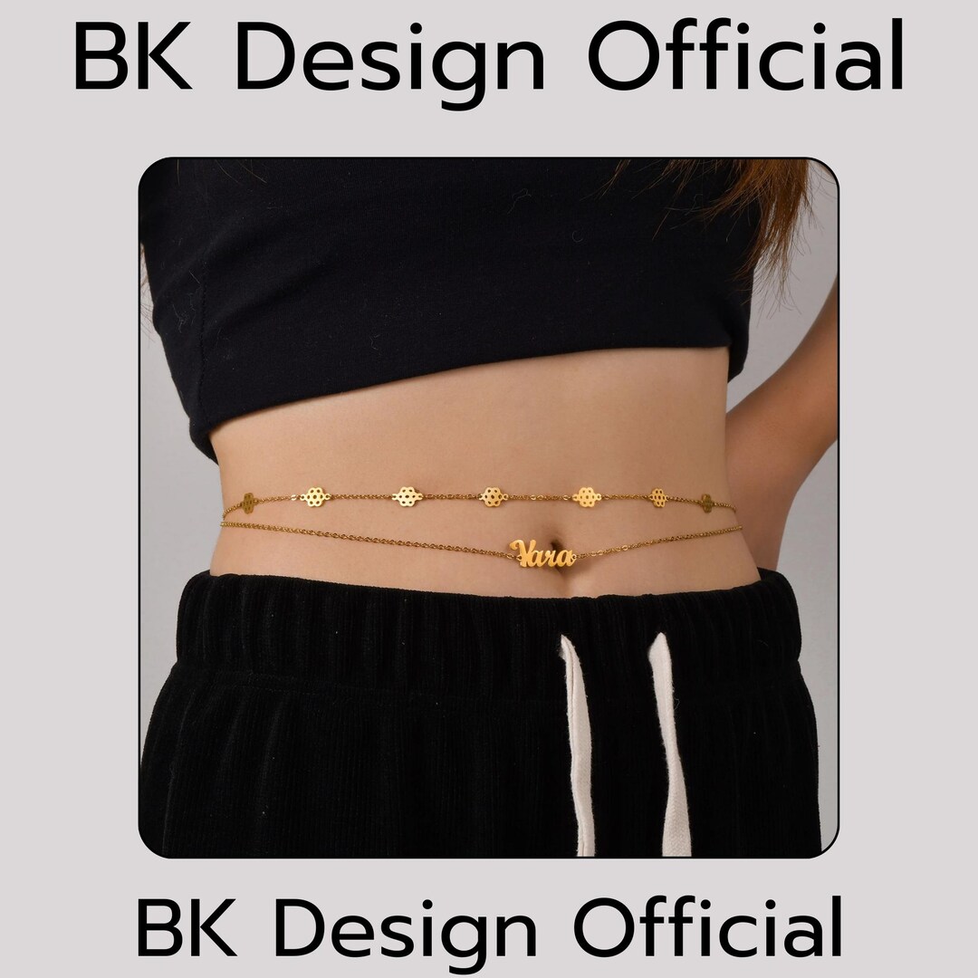 Personalized Belly Chain |body Chain | Rose Gold Body Chain | Gold ...