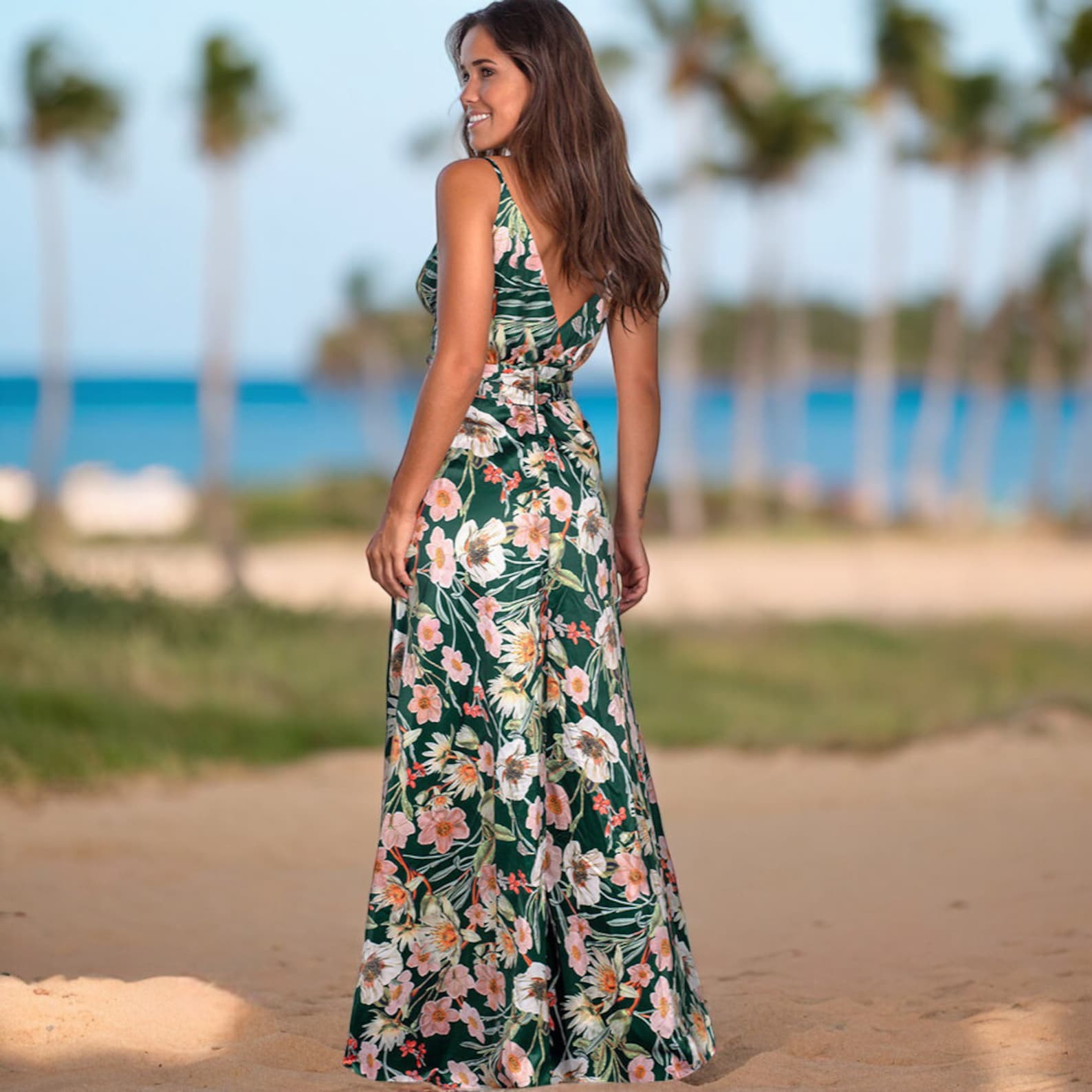 Women's Floral Boho Sundress V-neck Perfect for Beach Days Trendy Boho ...