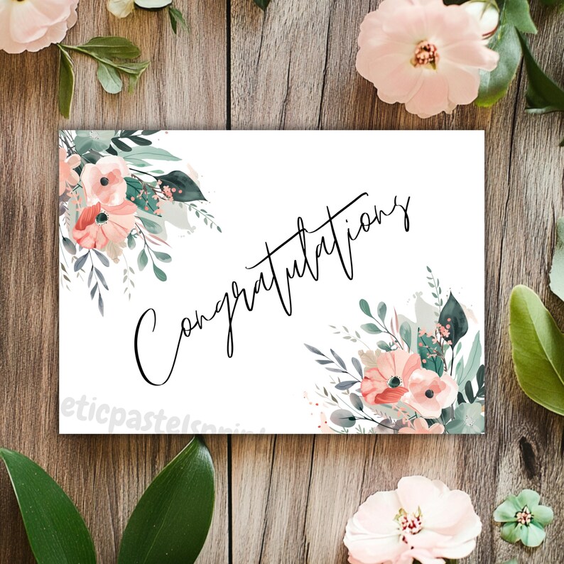 Congratulations Card, Wedding Card, Graduation Card, Engagement Card ...