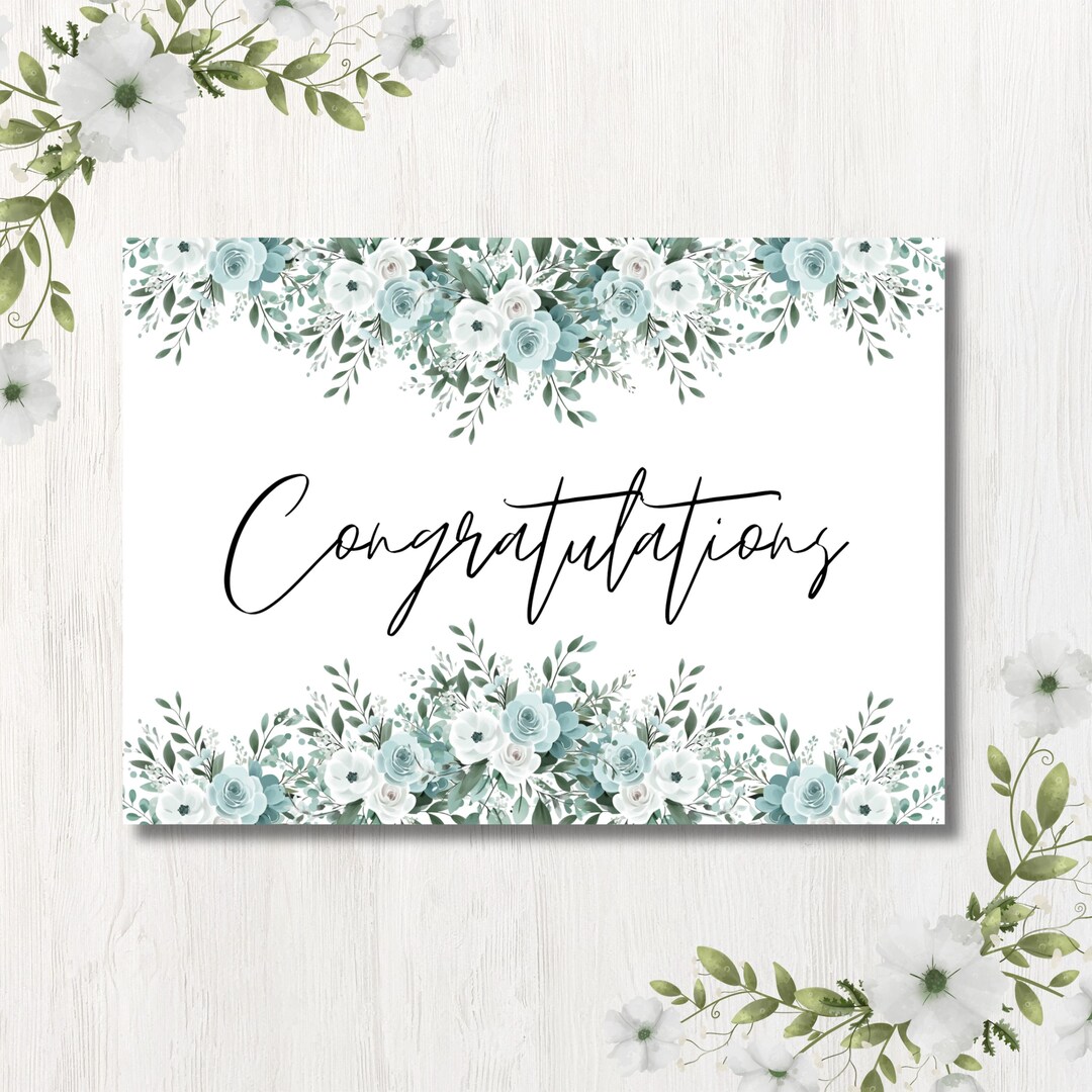 Congratulations Card, Wedding Card, Graduation Card, Engagement Card ...