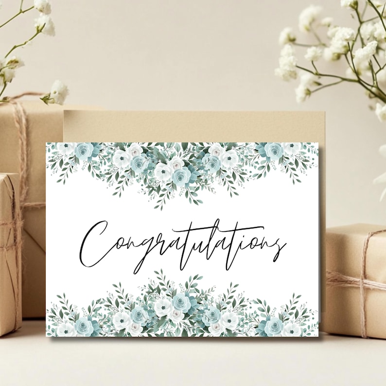 Congratulations Card, Wedding Card, Graduation Card, Engagement Card ...