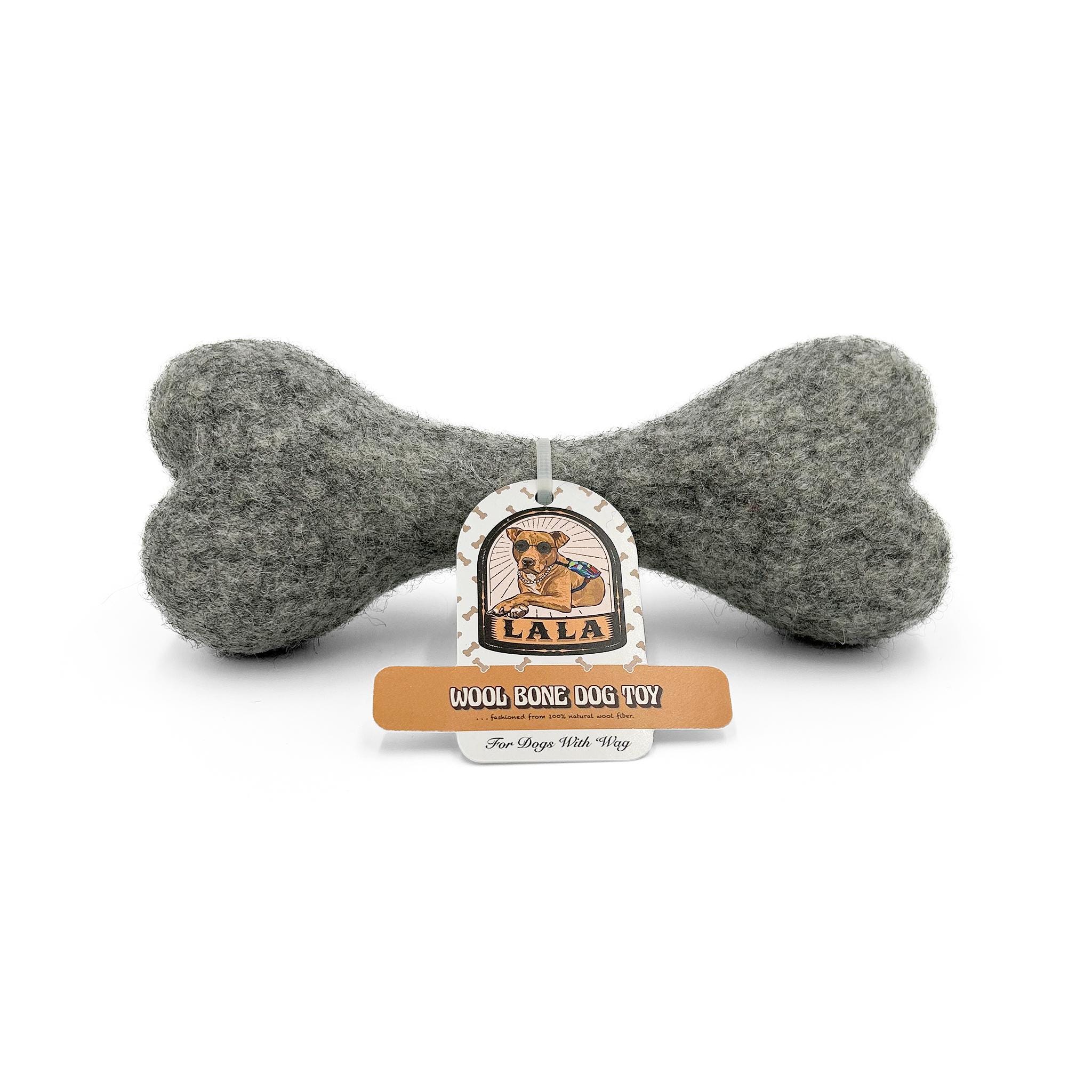 LALADOGG Wool Dog Toy Dog Bone – Natural Handmade Dog Calming Toy – 8 ...