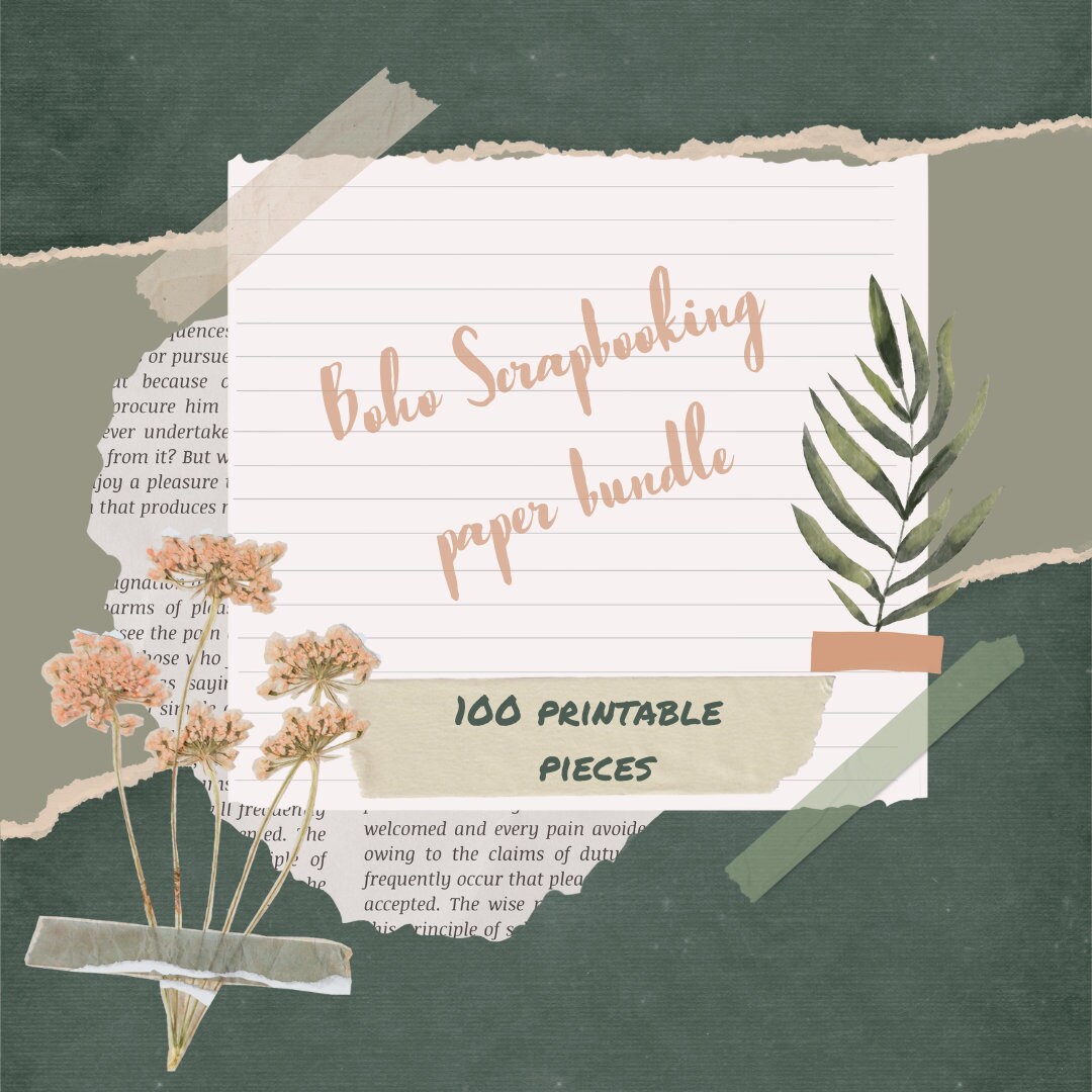 Printable Boho Scrapbooking Paper - Etsy