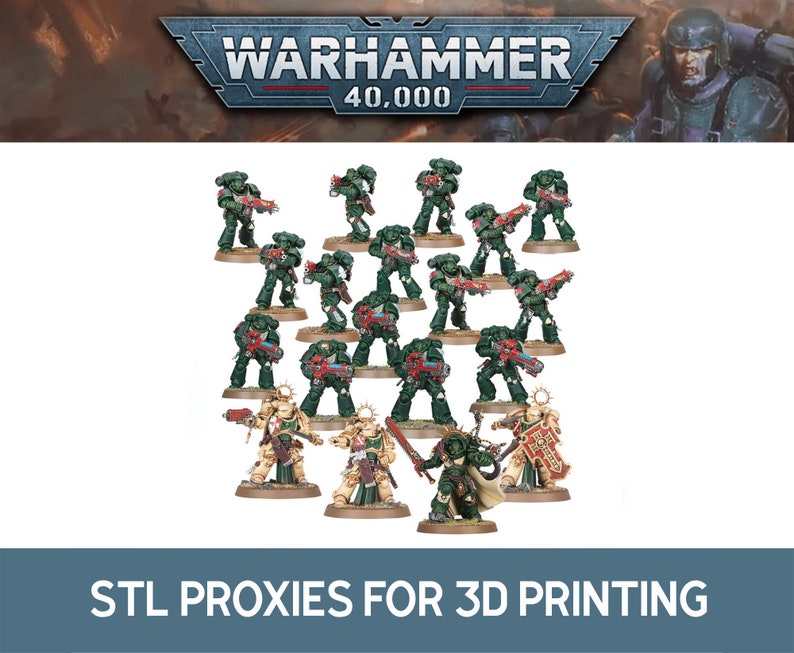 Warhammer 40k Space Marines Dark Angels Combat Patrol 2024 STL Files ...
