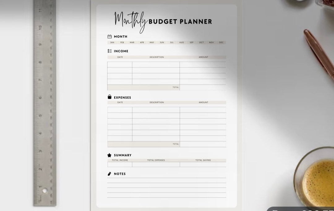 Monthly Budget Planner - Etsy