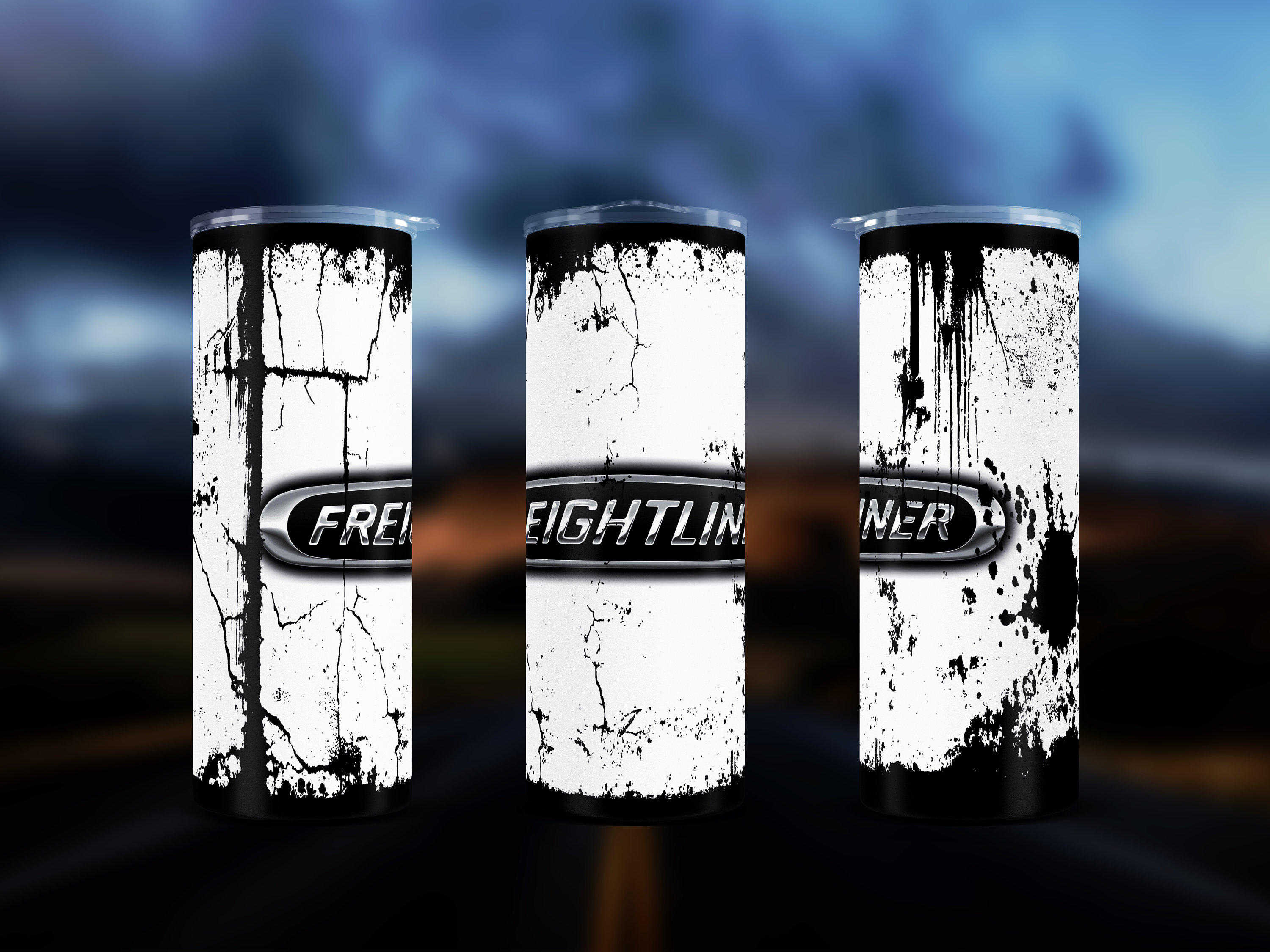 20oz Sublimation Tumbler Designs straight Freightliner Skinny Tumbler ...