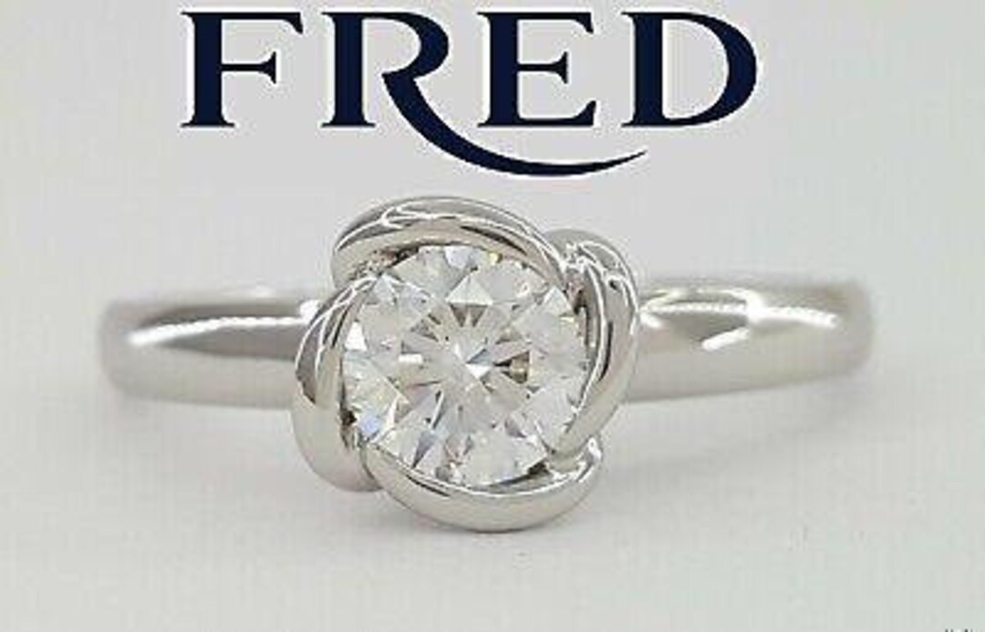 Fred of Paris Fleur Celeste Platinum 0.52ct Round Diamond Engagement Ring E/vvs2 - Etsy