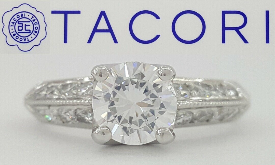 Tacori Platinum Knife-edge Round Diamond Semi-mount Engagement Ring 0. ...