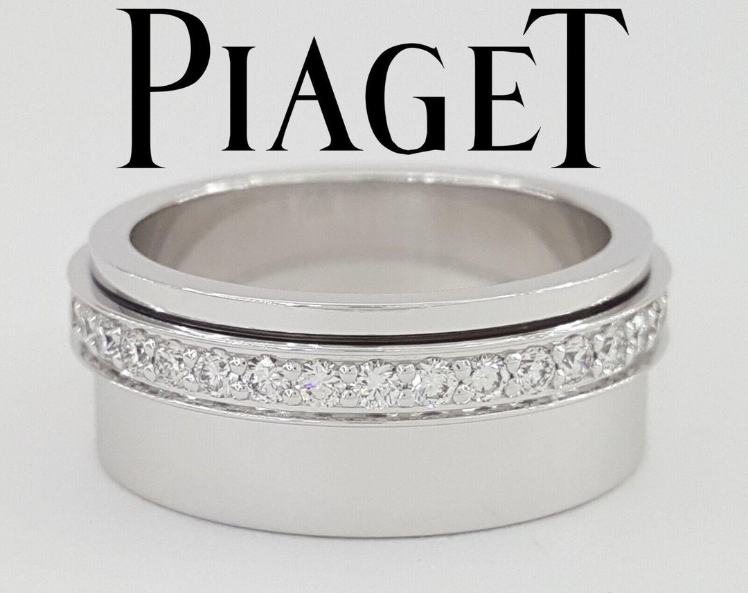 Piaget Round Diamond Full Circle Eternity White Gold Wedding Band Ring ...