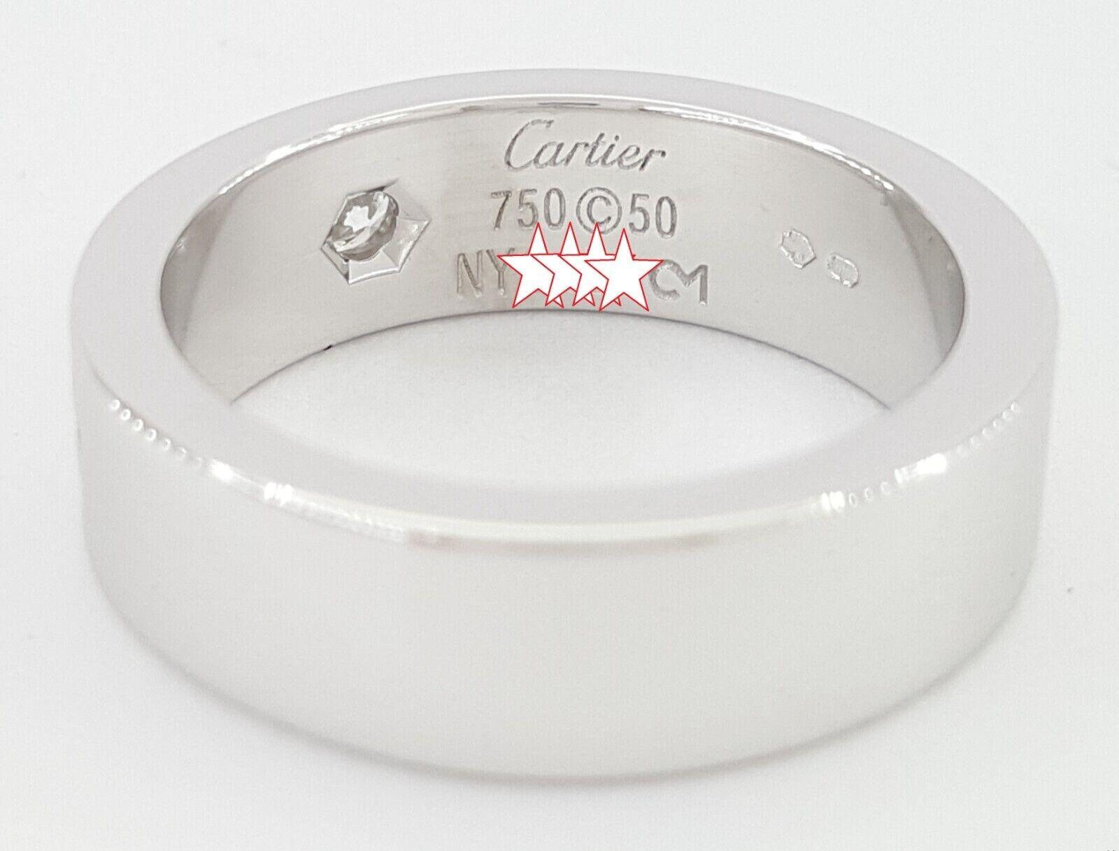 Cartier Love Engraved 1 Diamond Wedding Band Ring 0.09 Ct Sz 50 Us 5.25 ...