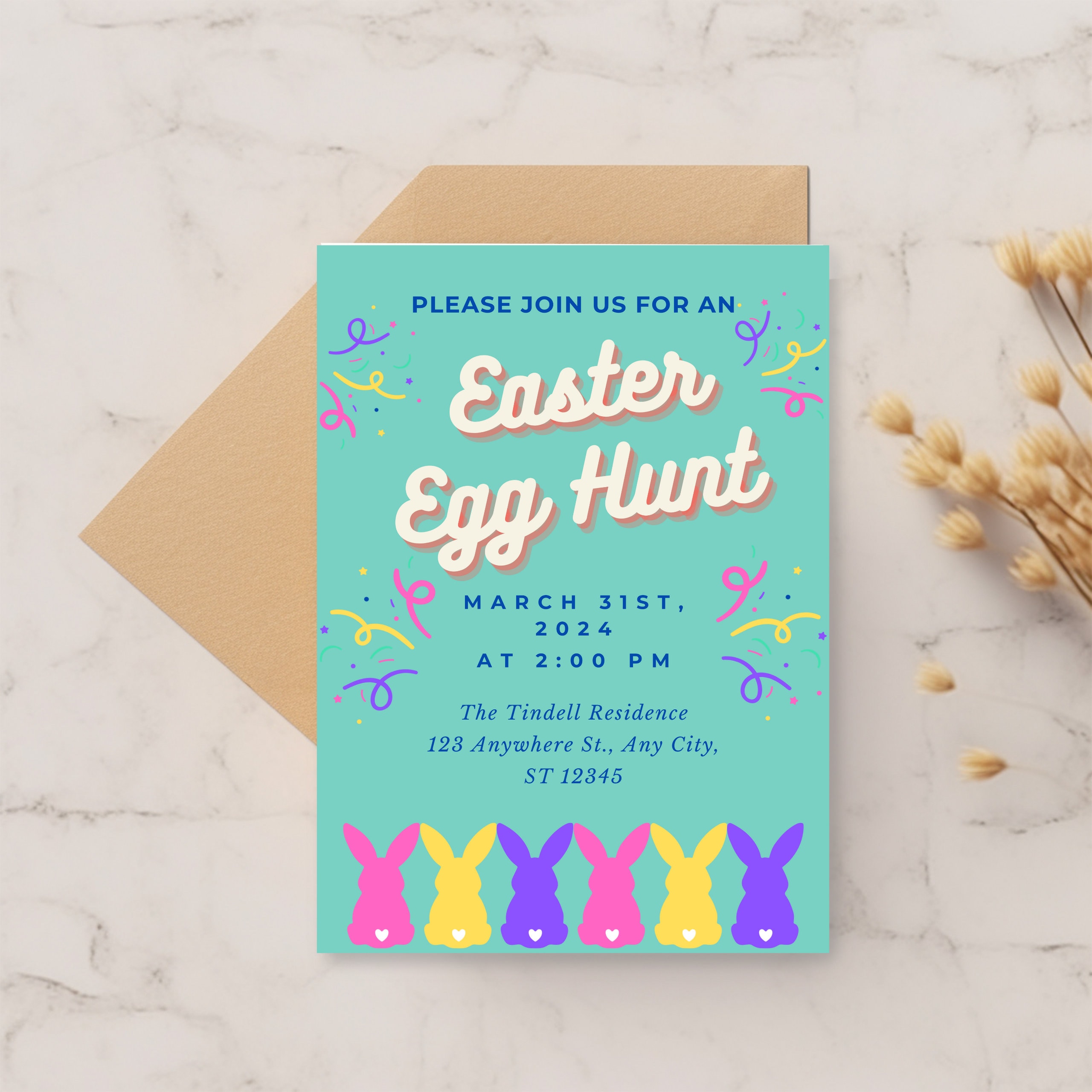 Easter Bunny Invitation, Easter Party, Easter Egg Hunt - Etsy