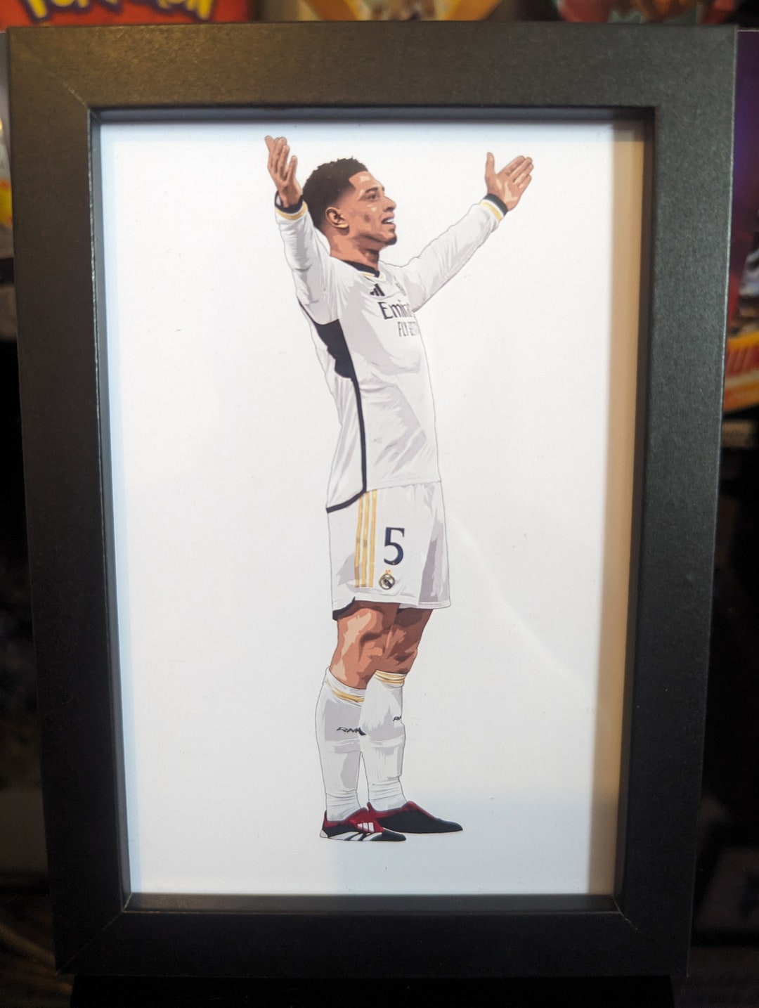 Real Madrid Wall Art Jude Bellingham Celebration in a 4x6 Black Frame ...