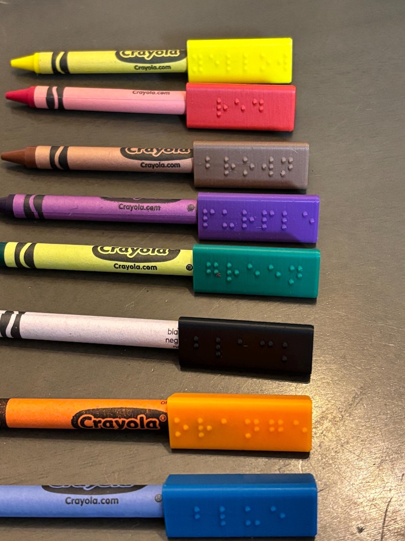 Set of Braille-labeled Crayon Caps – Durable, Reusable With Locking ...