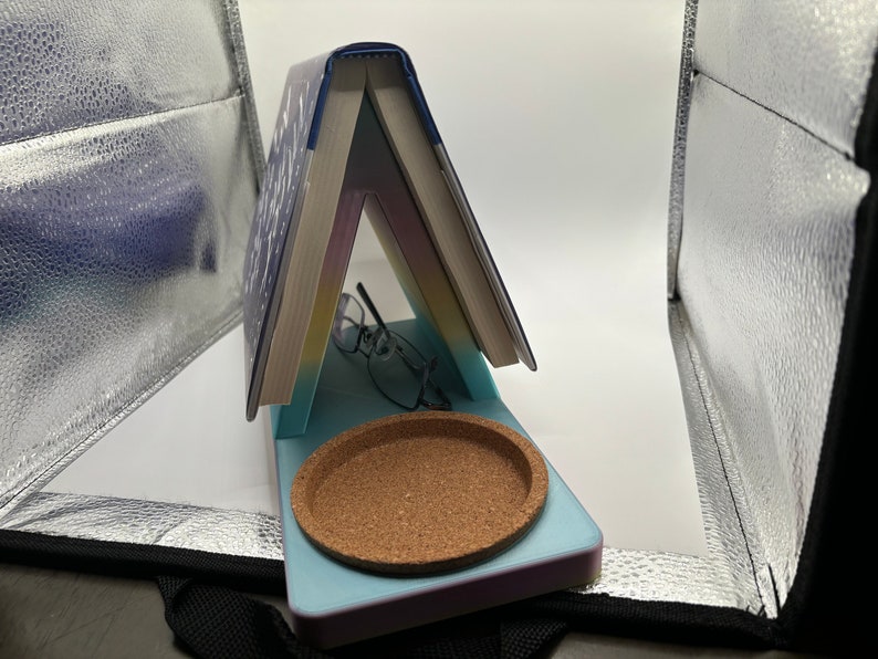 Innovative 3D Printed Book Holder With Page Marker and Coaster Base - Etsy