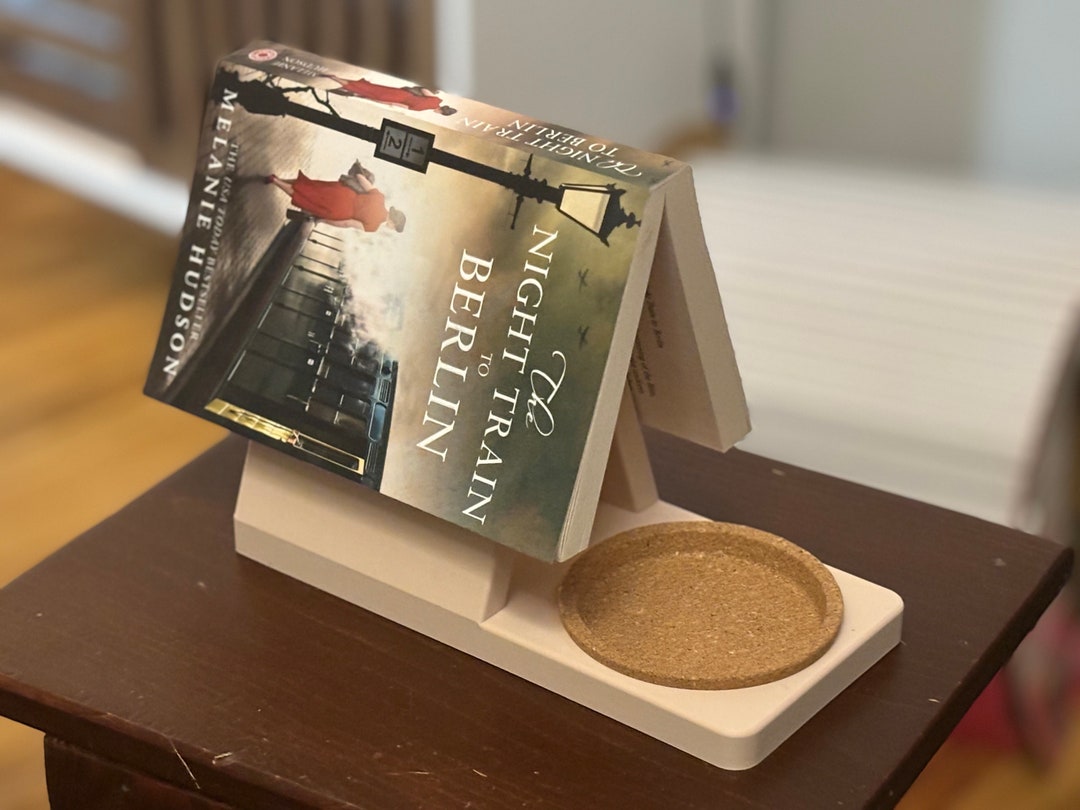 Innovative 3D Printed Book Holder With Page Marker and Coaster Base - Etsy