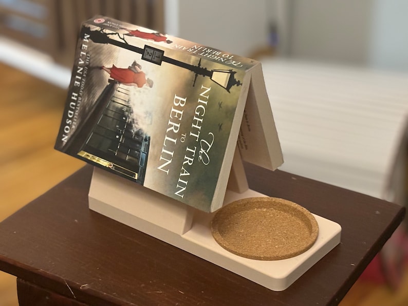 Innovative 3D Printed Book Holder With Page Marker and Coaster Base - Etsy