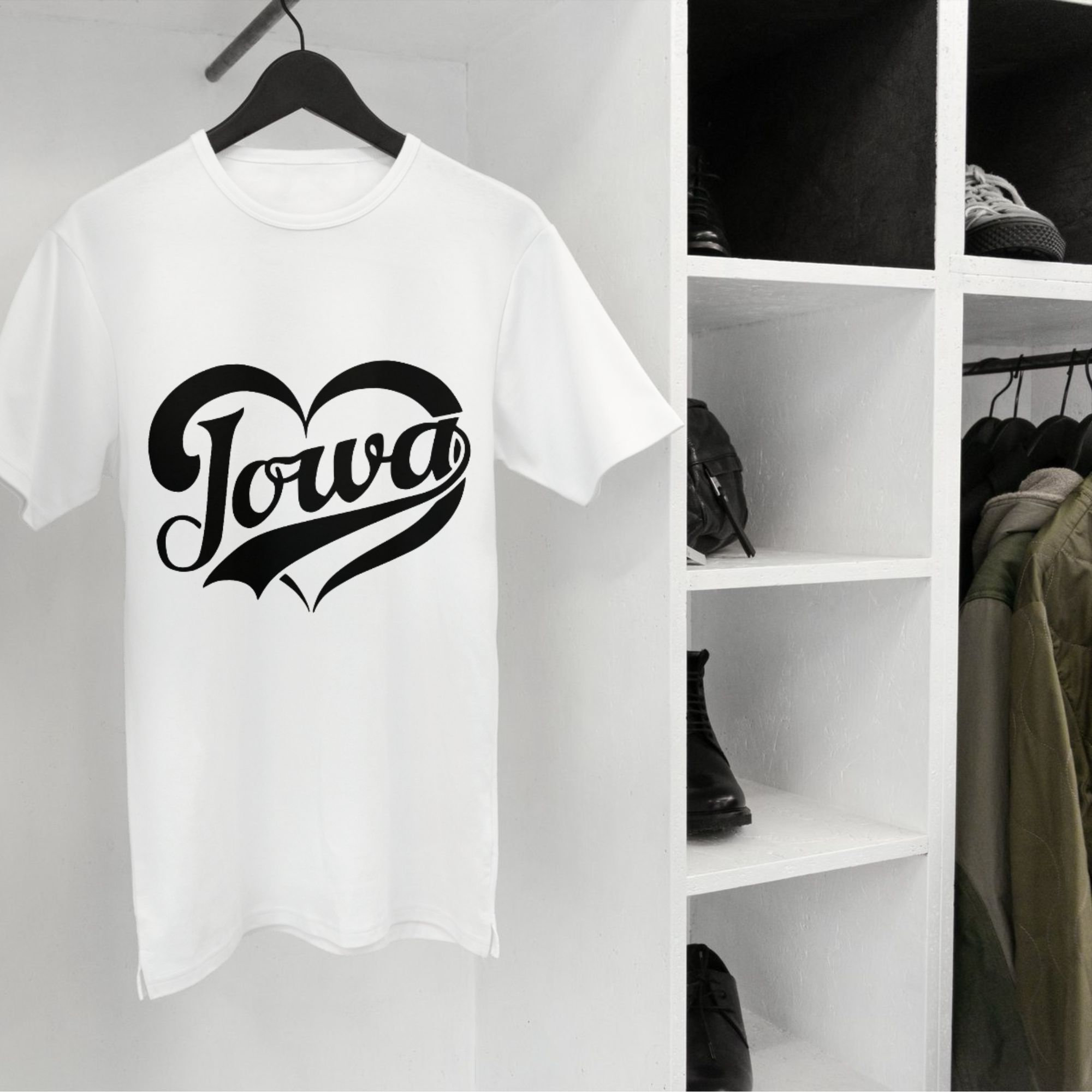 Iowa Heart Typography Editable SVG, PNG, Commercial POD License, High ...