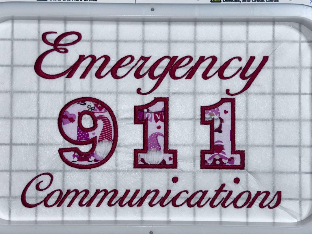 Applique 911 Emergency Communications / Dispatcher Digital Embroidery ...