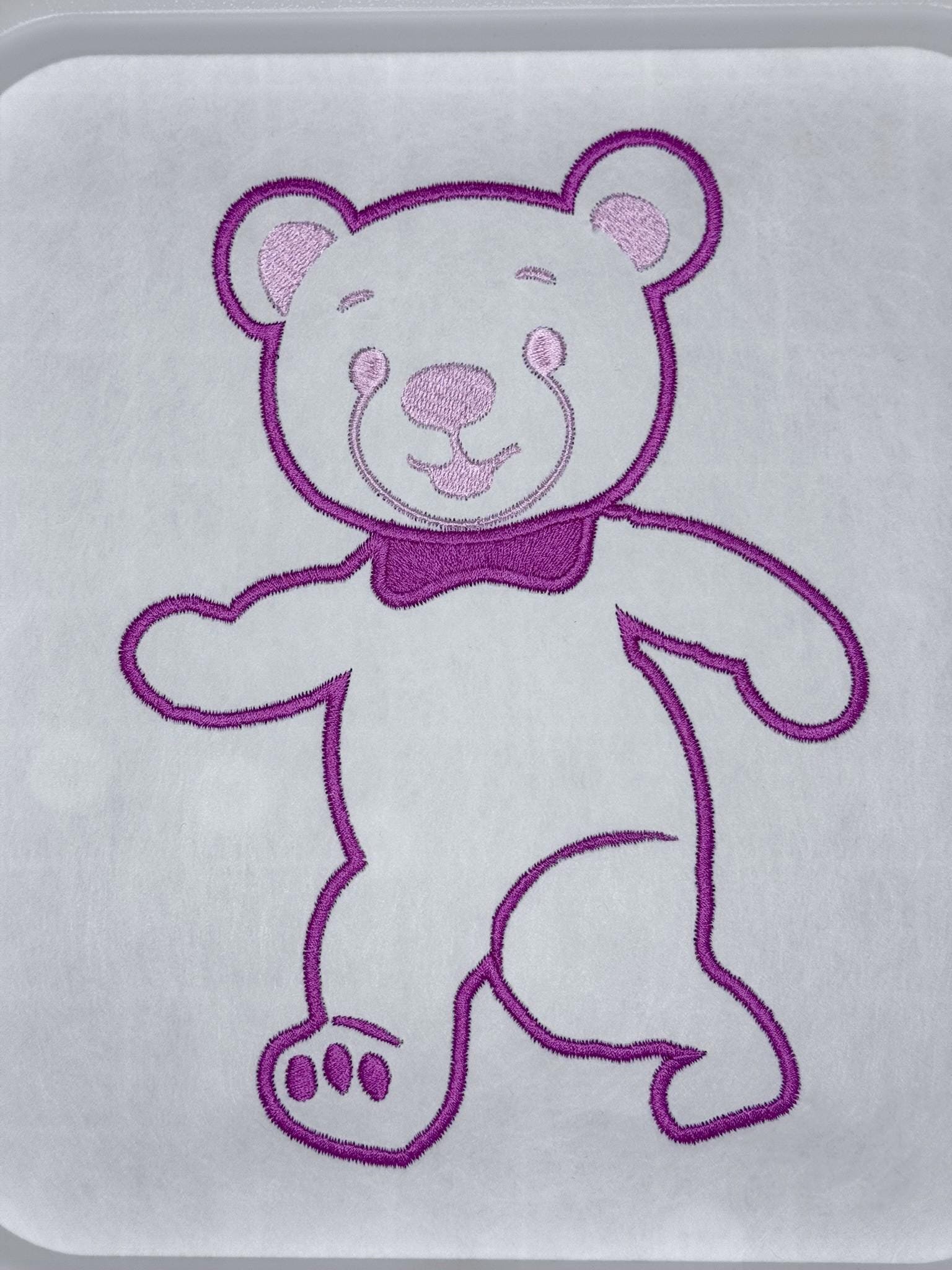 Simple and Cute Teddy Bear Applique or Outline Digital Embroidery ...
