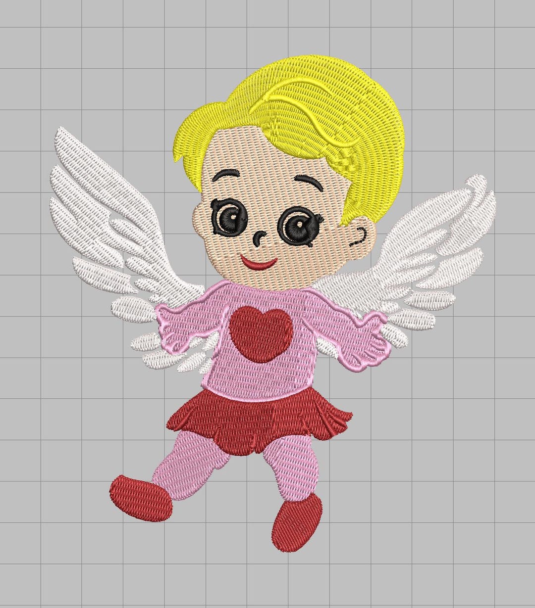 Baby Cupid Girl W/angel Wings Digital Embroidery Design. 4 Sizes (2.5 ...