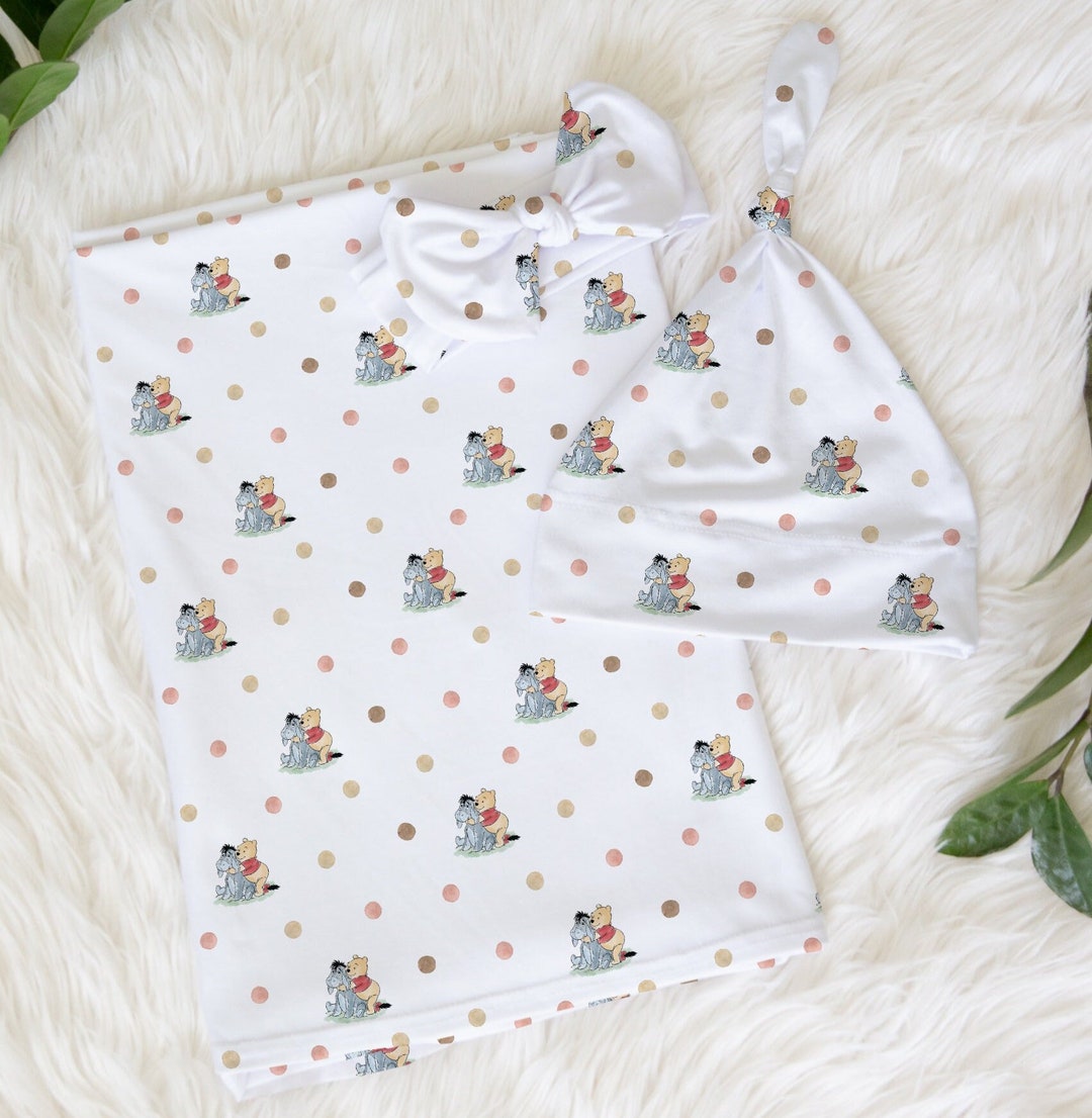 Classic Winnie Pooh Swaddle Set Coming Home Outfit Baby Blanket Pooh Newborn Gift Baby Shower ...