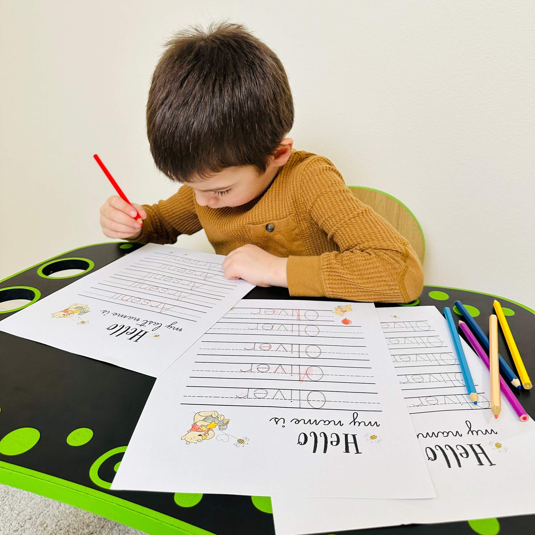 Winnie the Pooh Name Tracing Personalized Sheets Custom Toddler Name ...