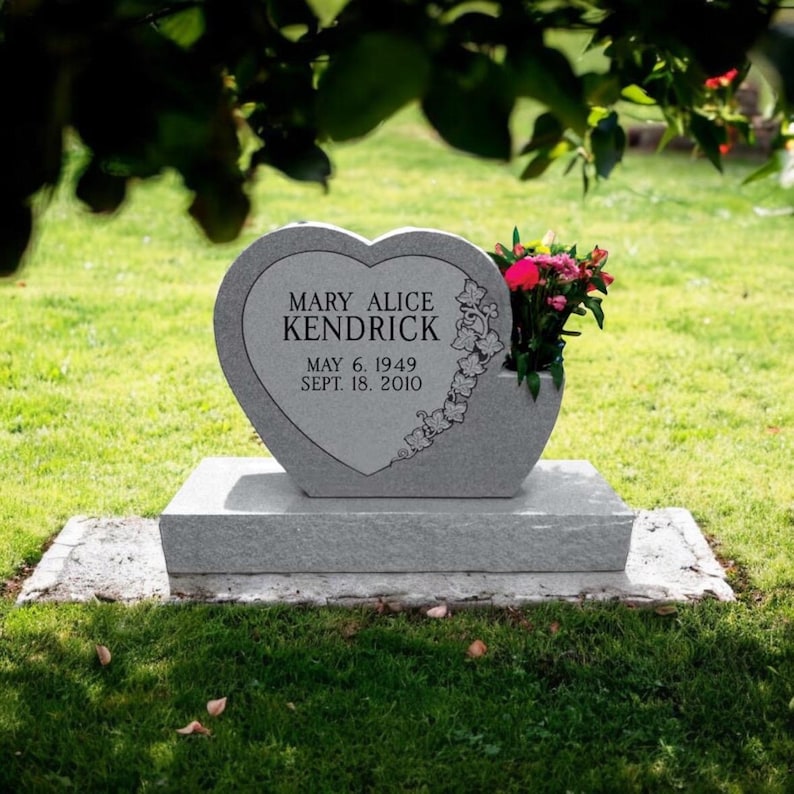 Heart-shaped Cemetery Headstone Memorial Monument Gravestone - Etsy