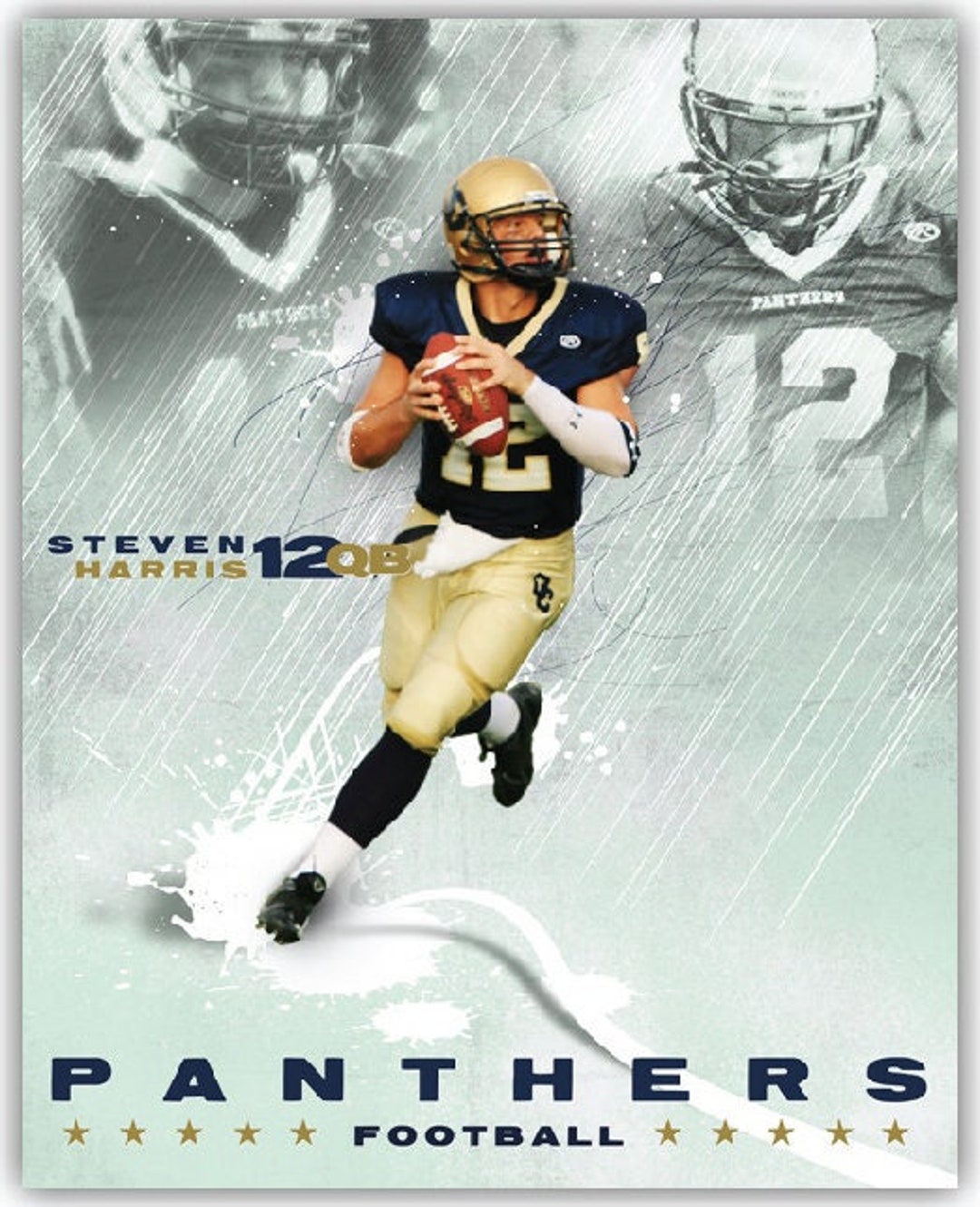 Custom Football Player Poster - Etsy