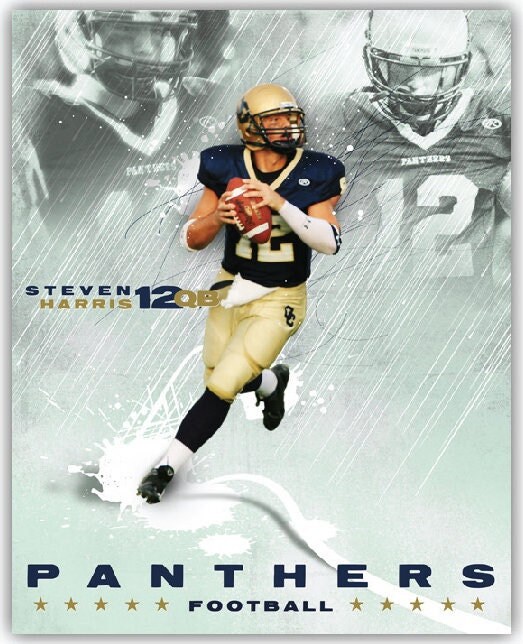 Custom Football Player Poster - Etsy