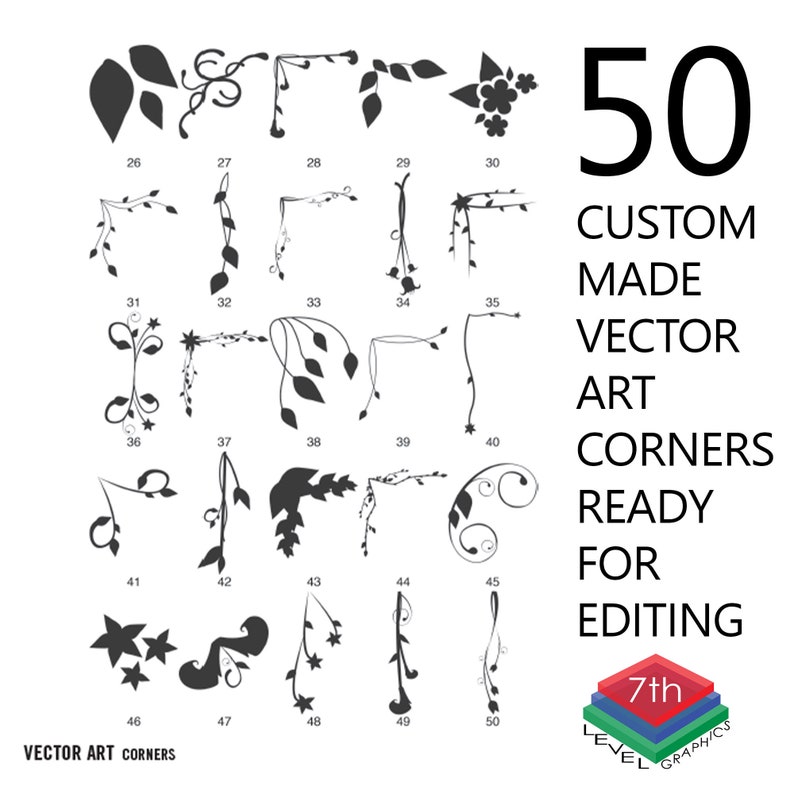 Vector Graphics Pack With 120 Editable Pieces - Etsy