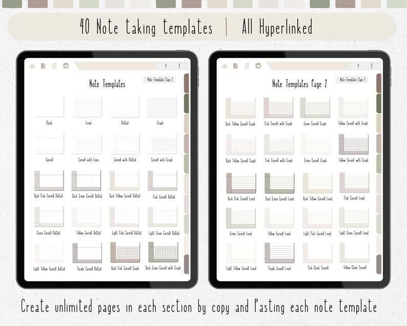 Hyperlinked Digital Note Template, Cornell Notes, Student Note Taking ...