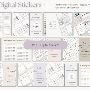 Digital Planner Journal Note Templates and Stickers All in One Whole ...