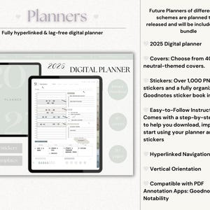 Digital Planner Journal Note Templates and Stickers All in One Whole ...