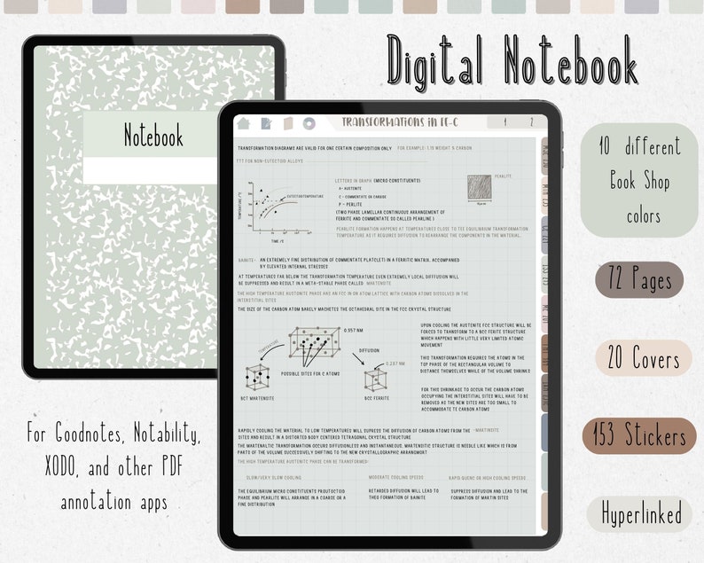 Hyperlinked Digital Note Template, Cornell Notes, Student Note Taking ...