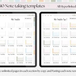 Hyperlinked Digital Note Template, Cornell Notes, Student Note Taking ...