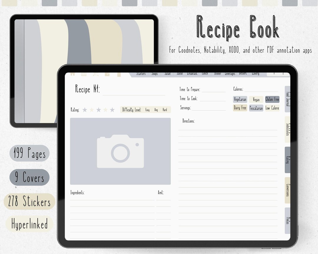 Ultimate Digital Recipe Book, Goodnotes Recipes, Digital Planner for ...