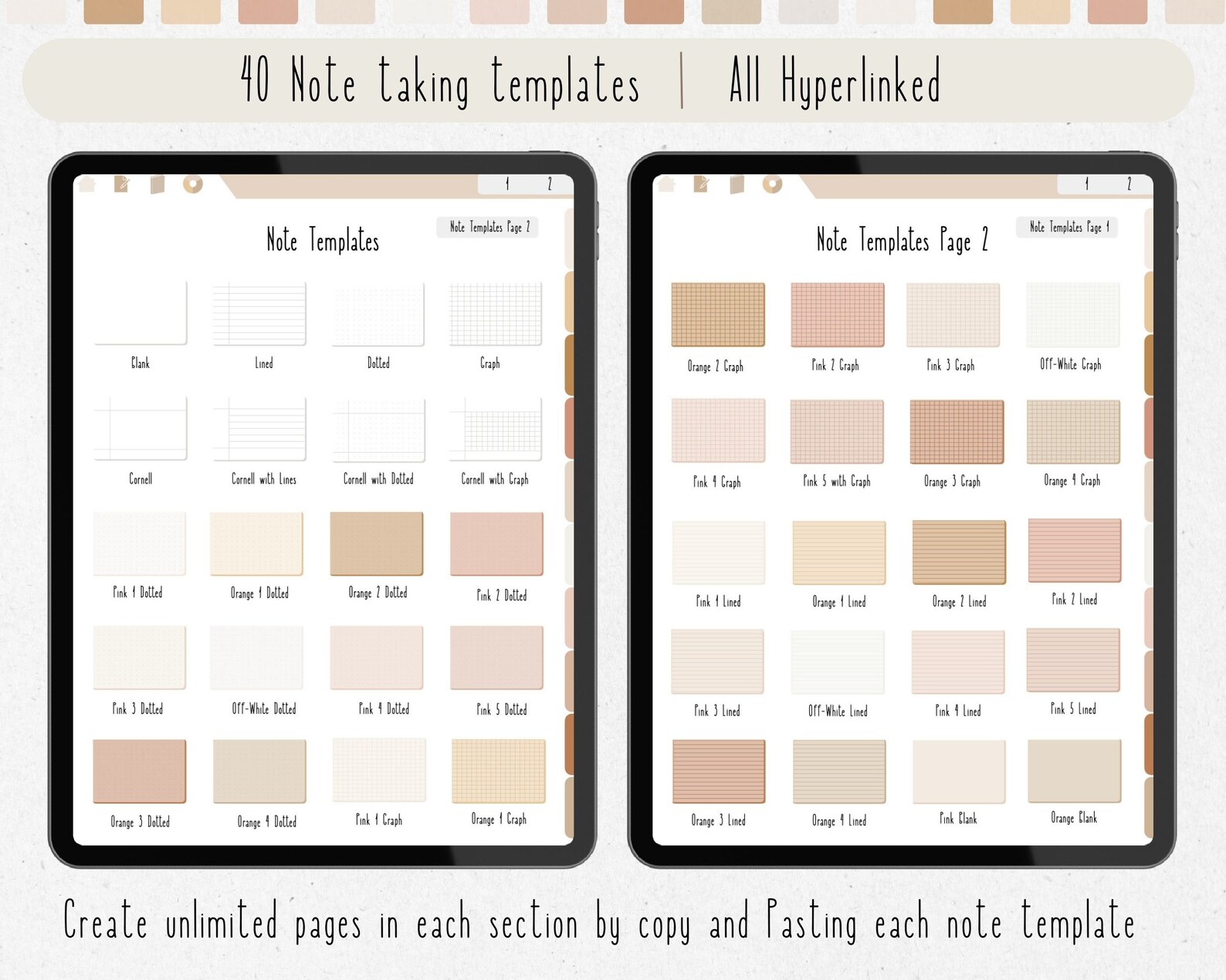 Digital Student Notebook With Hyperlinked Sections Cornell Note ...