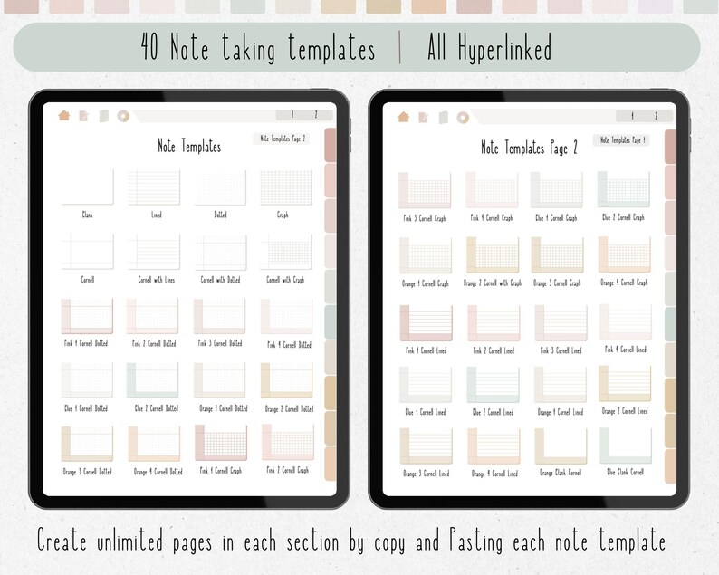 Hyperlinked Digital Note Template, Cornell Notes, Student Note Taking ...