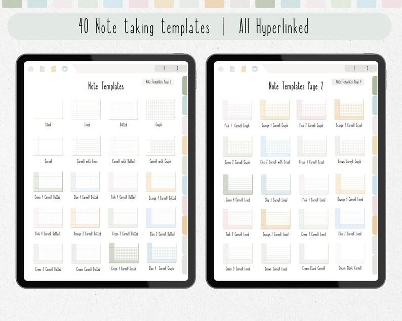 Digital Student Notebook With Hyperlinked Tabs Cornell Notes Templates ...